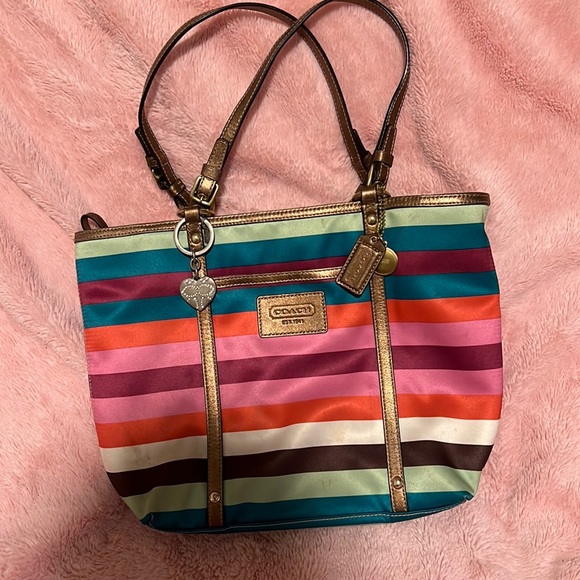 Coach | Bags | Striped Coach Bag | Poshmark